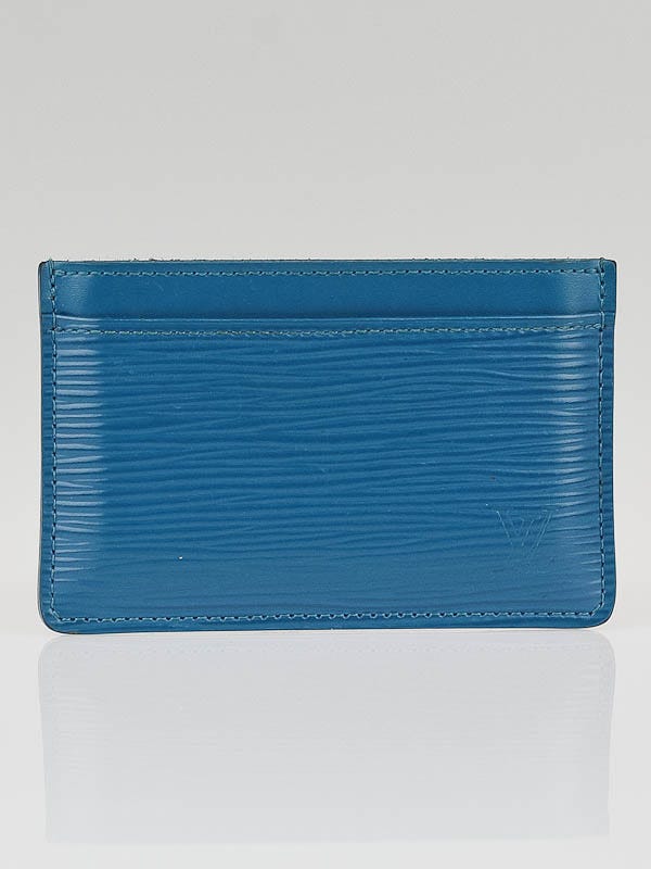 Louis Vuitton Cyan Epi Leather Simple Card Holder | Yoogi's Closet
