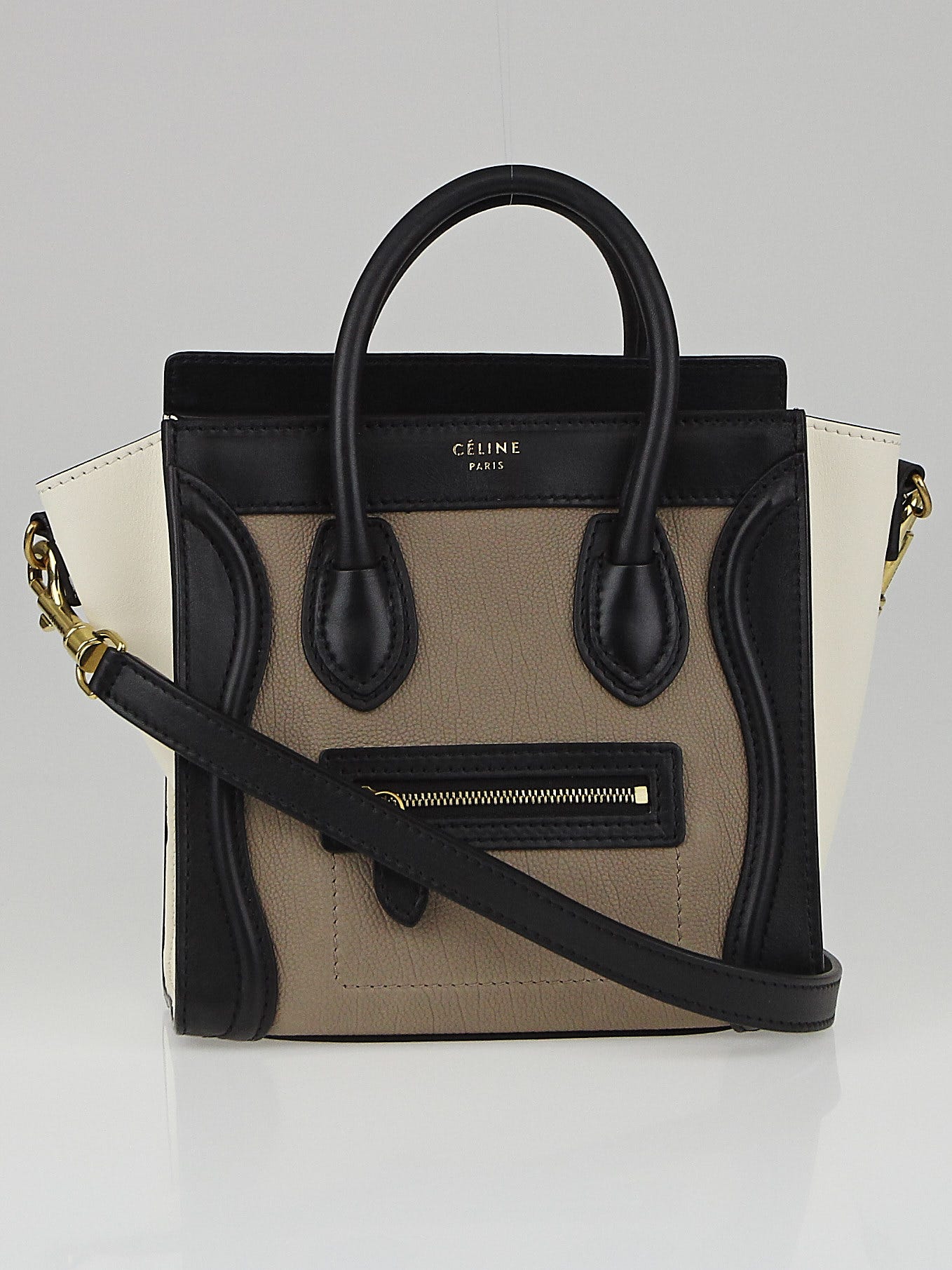 Celine Granite Tricolor Leather Nano Luggage Bag | Yoogi's Closet