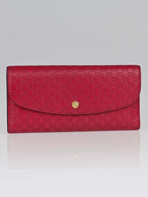 Gucci Pink Micro Guccissima Leather Interlocking G Continental Wallet ...