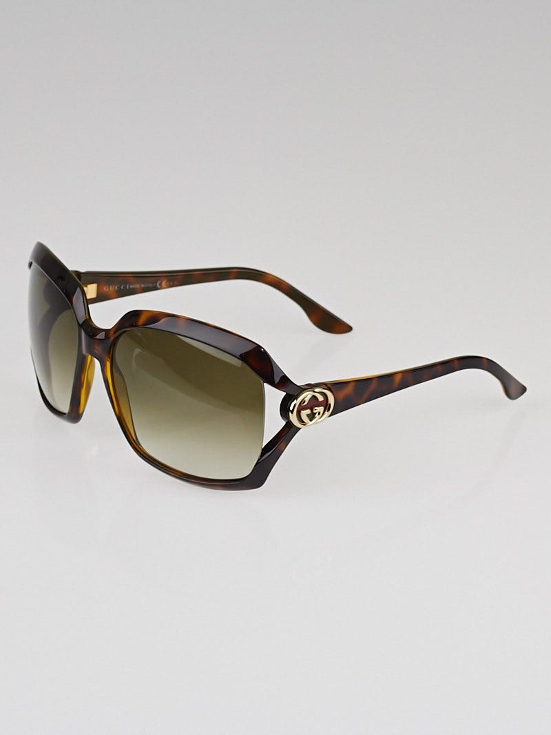 Gucci Green/Brown Tortoise Shell Frame GG Logo Havana Web Sunglasses ...