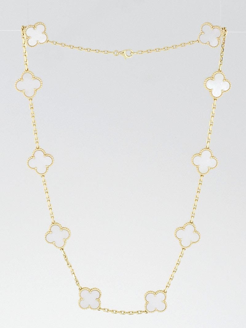Van Cleef & Arpels 18k Gold and Mother-of-Pearl Vintage Alhambra 10 ...
