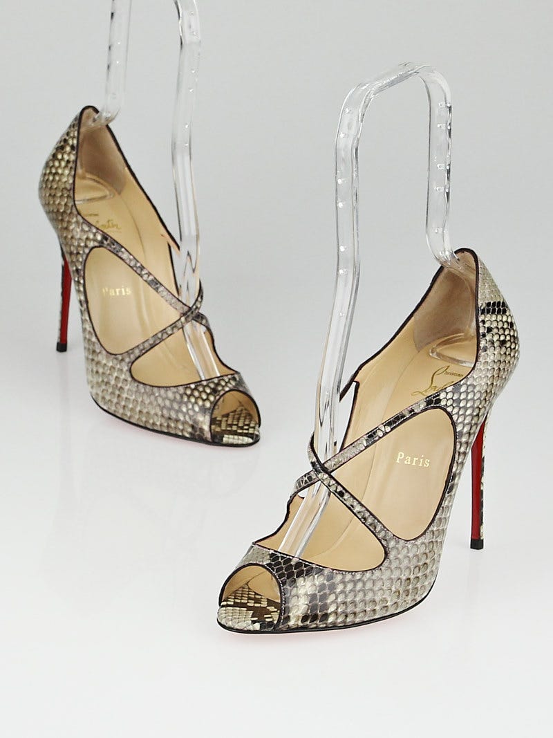 Christian Louboutin Roccia Python Mademoi 100 Pumps Size 9/39.5 | Yoogi ...