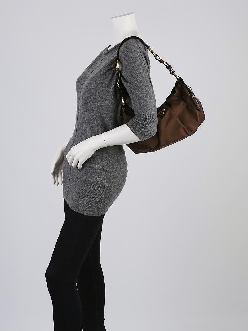 Prada Brown Tessuto Nylon Shoulder Bag BR3795 | Yoogi's Closet Prada Brown Tessuto Nylon Shoulder Bag BR3795 | Yoogi's Closet