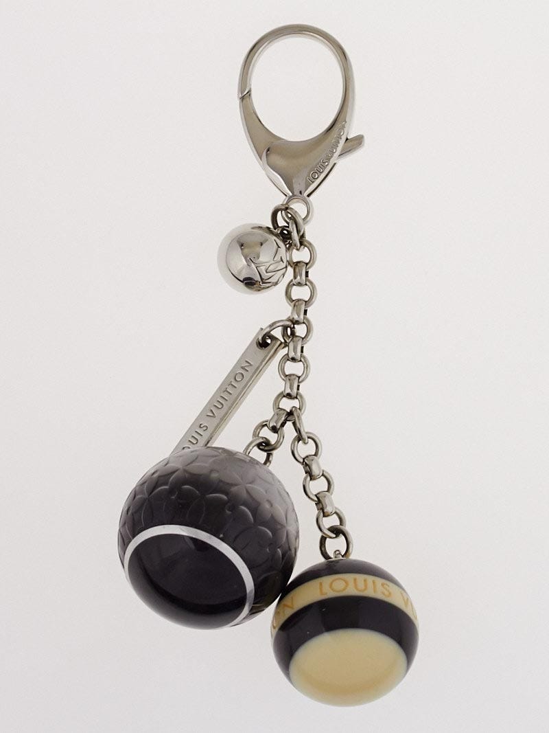 Louis Vuitton Silver/Blue Resin Mini Lin Key Holder and Bag Charm ...