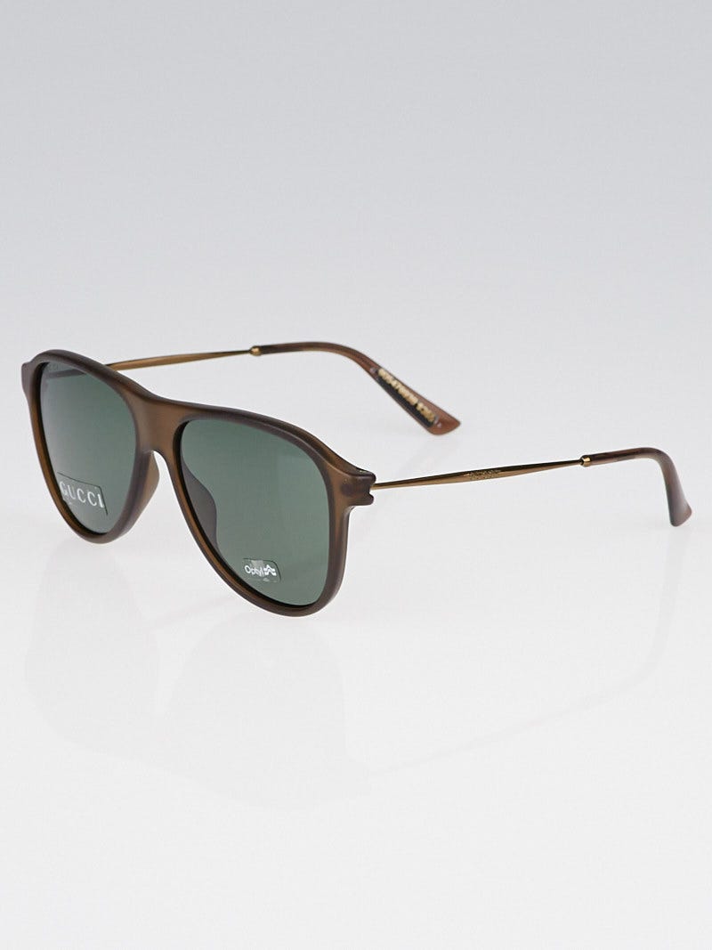 Gucci Brown Optyl Frame Aviator Sunglasses-1058/S | Yoogi's Closet