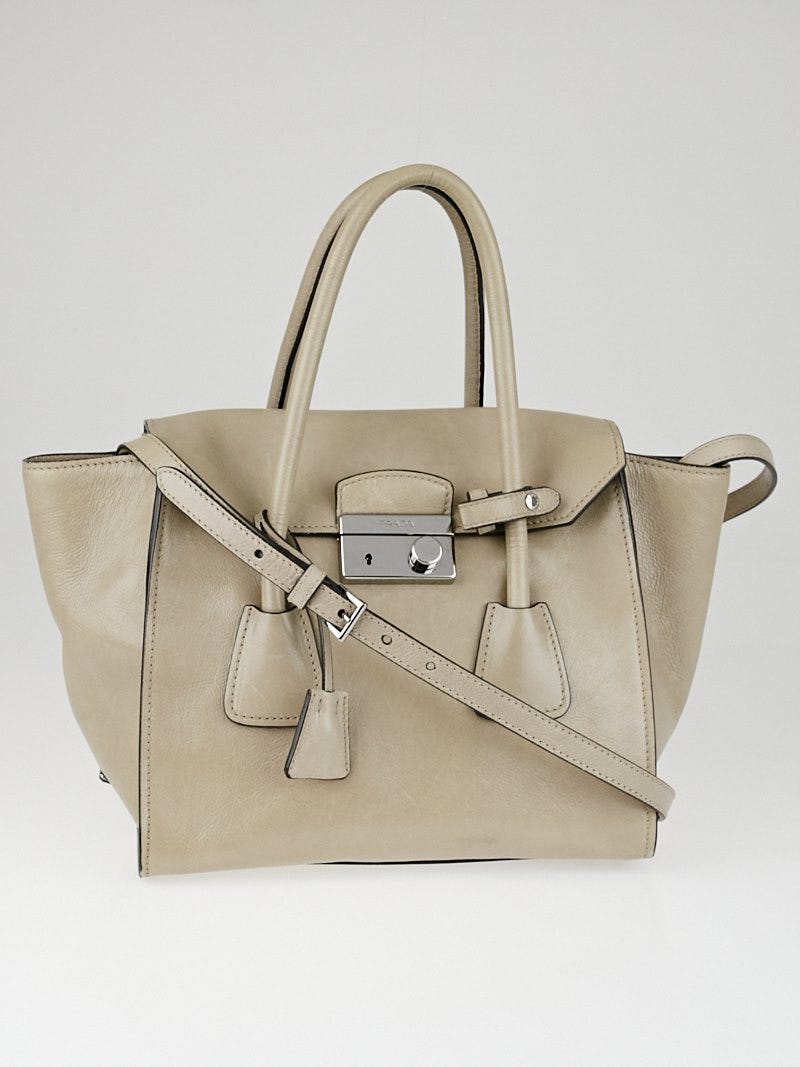 Prada Pomic Glace Calf Leather Double Handle Tote Bag BN2665 | Yoogi's ...