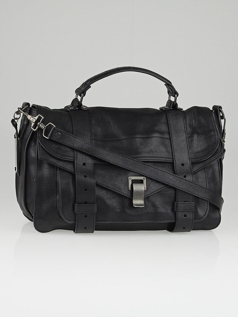 Proenza Schouler Black Leather Medium PS1 Satchel Bag | Yoogi's Closet