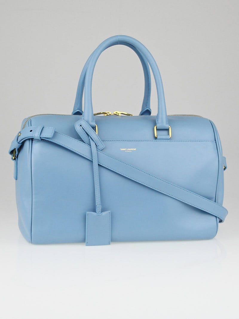 Yves Saint Laurent Blue Calfskin Leather Classic Duffle 6 Bag | Yoogi's ...