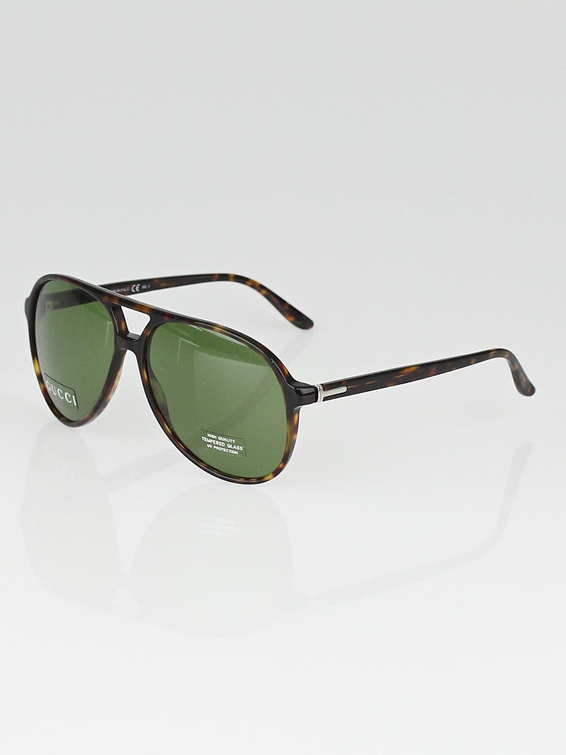 Gucci Tortoise Shell Frame Aviator Sunglasses - 1026 | Yoogi's Closet
