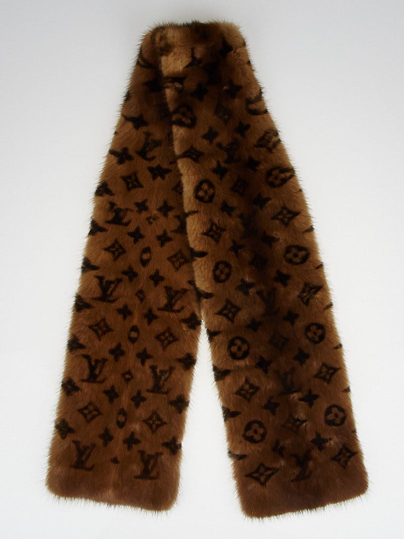 Louis Vuitton Monogram Mink Stole Scarf | Yoogi's Closet