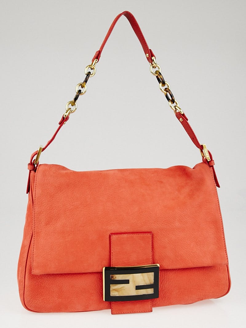 Fendi Red Iridescent Leather Mama Forever Large Flap Shoulder Bag ...