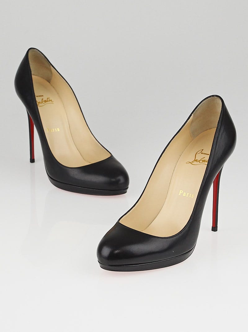 Christian Louboutin Black Leather Filo 120 Pumps Size 9/39.5 | Yoogi's ...