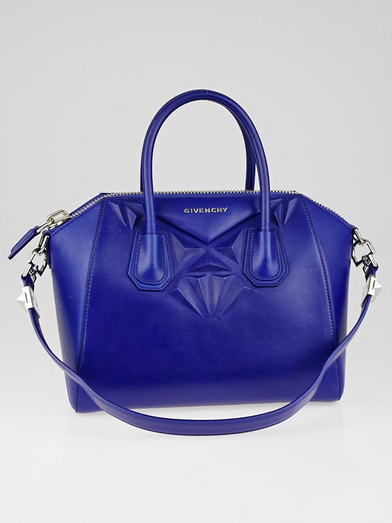 Givenchy Royal Blue Calfskin Leather 3D Stud Small Antigona Bag | Yoogi ...
