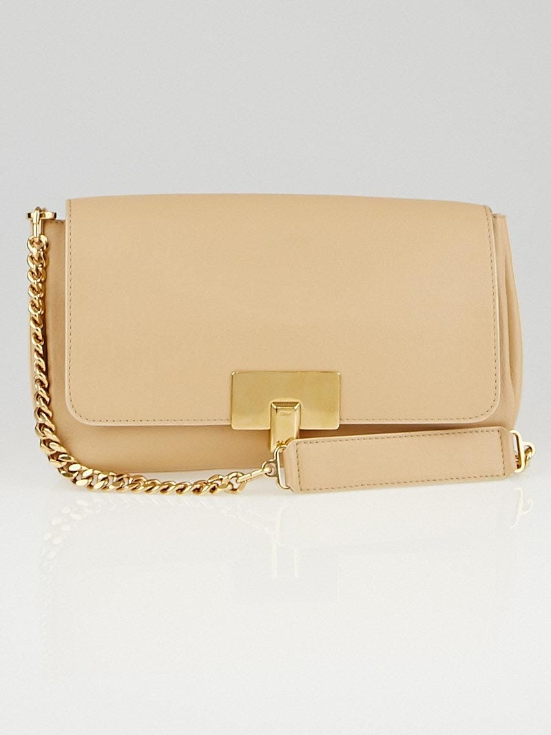 Chloe Biscotti Beige Leather Lucy Flap Bag | Yoogi's Closet