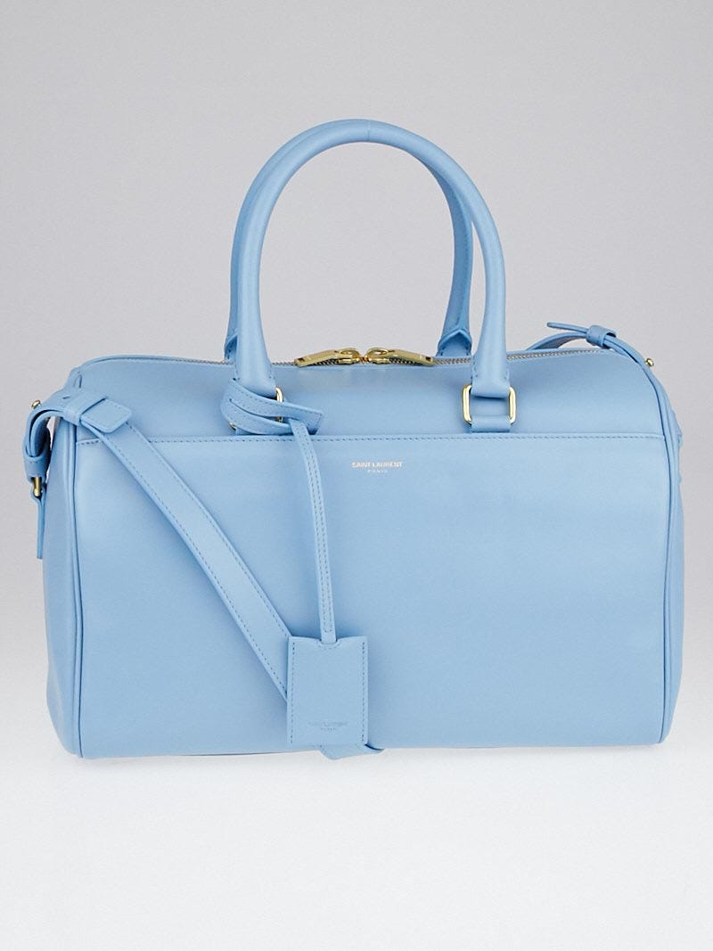 Yves Saint Laurent Blue Calfskin Leather Classic Duffle 6 Bag | Yoogi's ...
