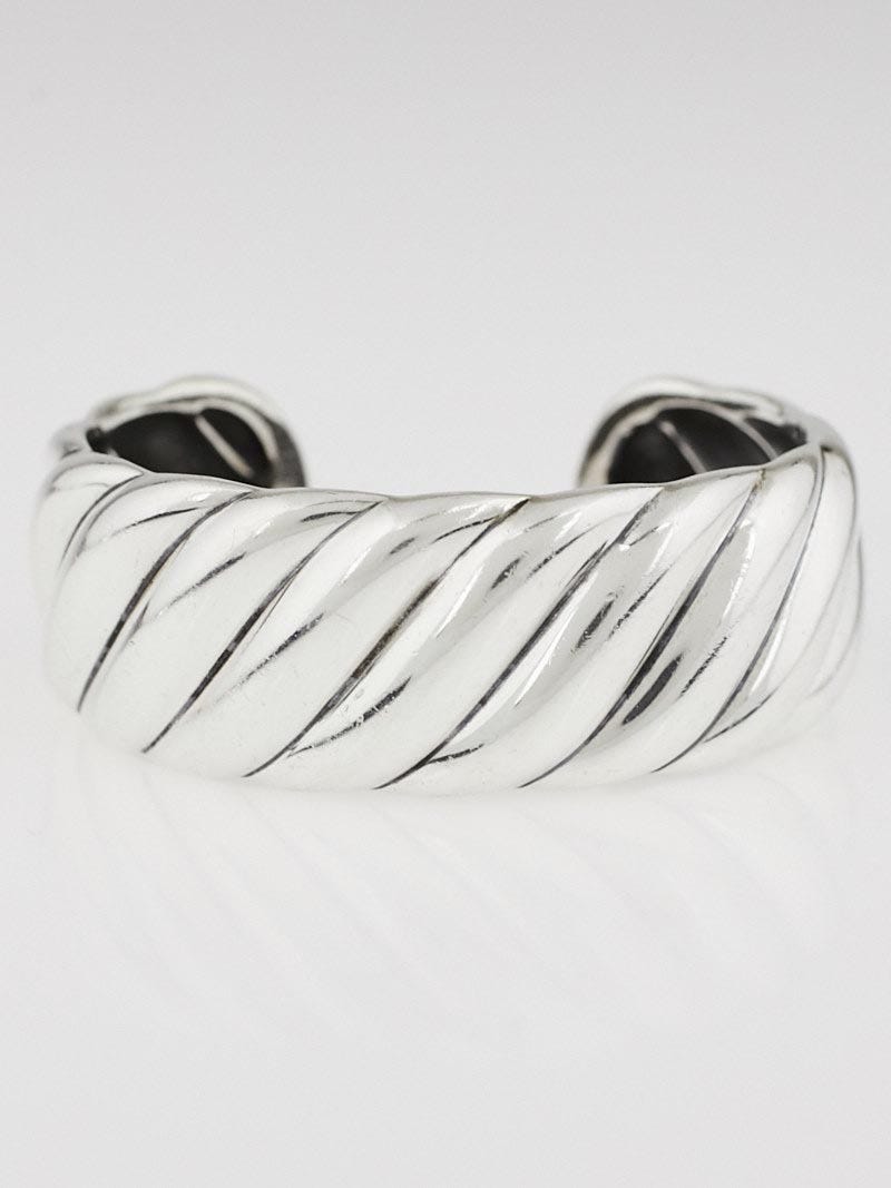 David Yurman Sterling Silver Sculpted Cable Narrow Cuff Bracelet ...