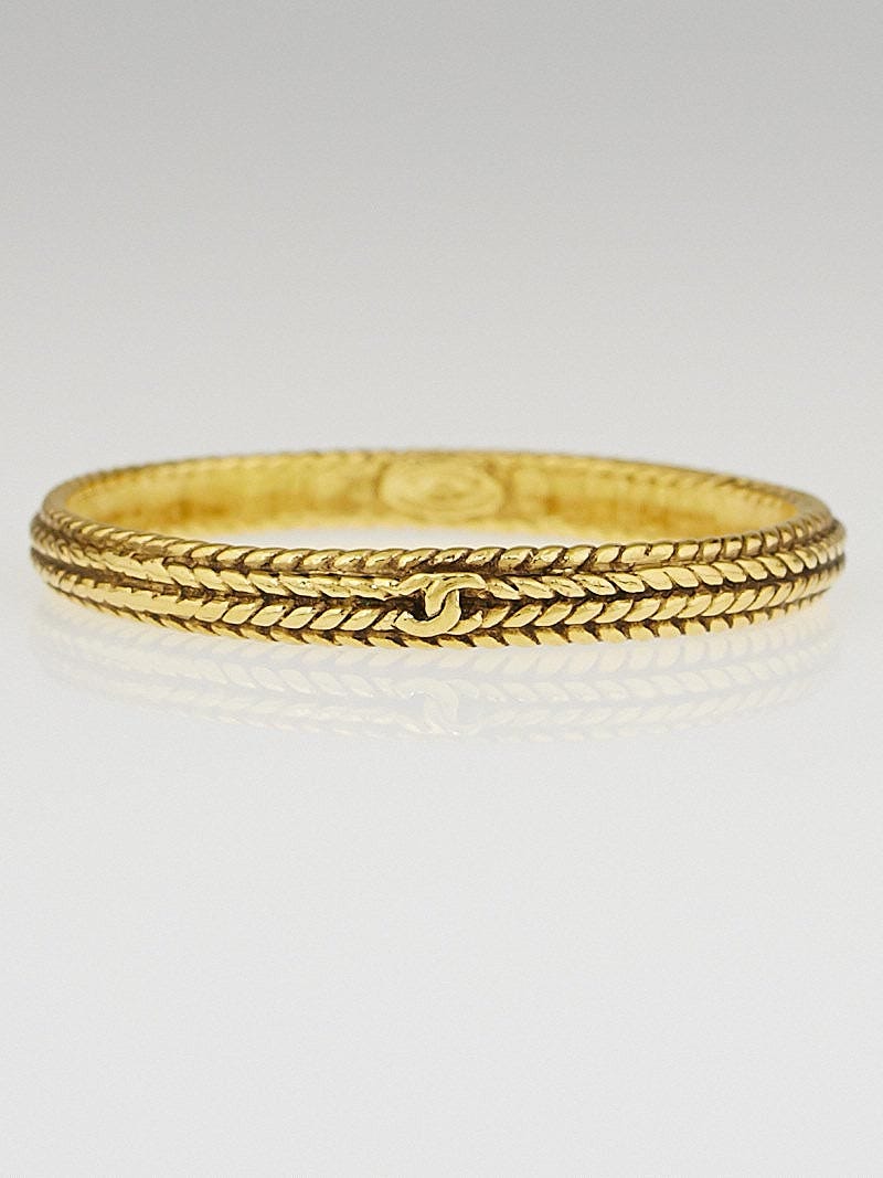 Chanel Gold Metal CC Bangle Bracelet | Yoogi's Closet