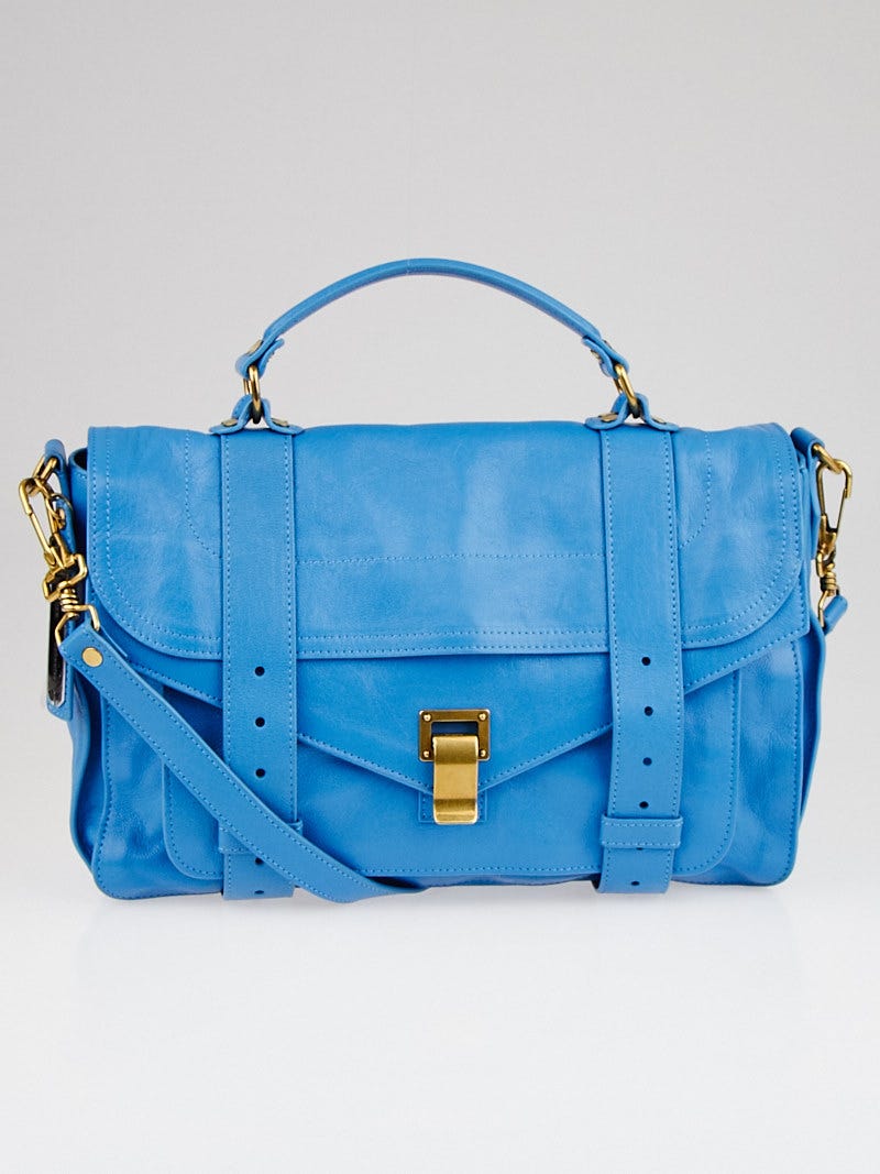 Proenza Schouler Blue Leather Medium PS1 Satchel Bag | Yoogi's Closet