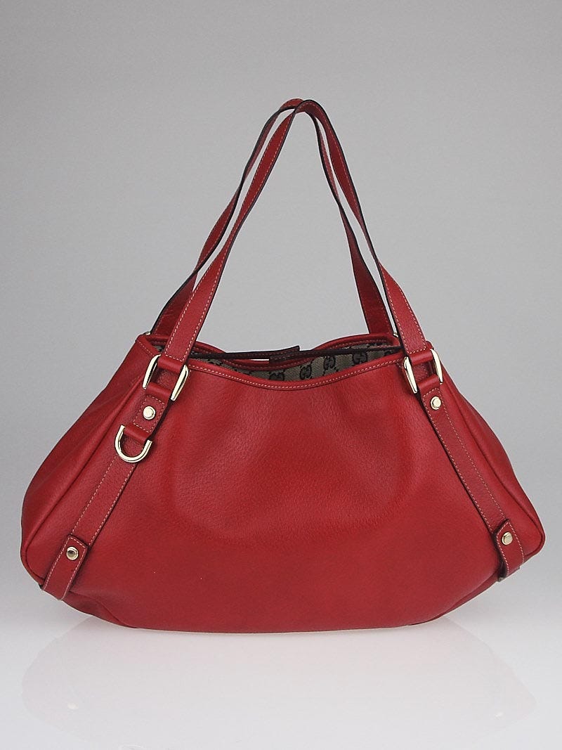 Gucci Red Leather Medium Abbey Tote Bag | Yoogi's Closet
