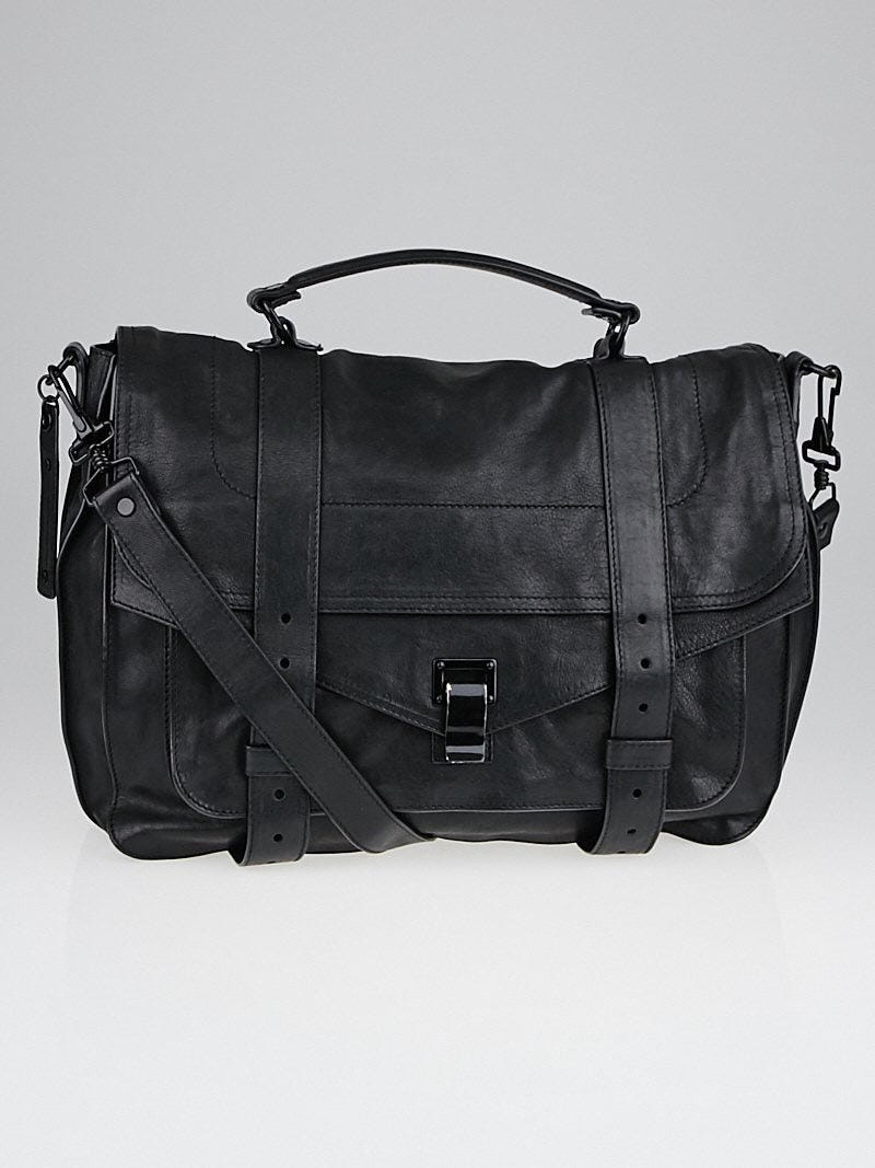 Proenza Schouler Black Leather Large PS1 Satchel Bag | Yoogi's Closet