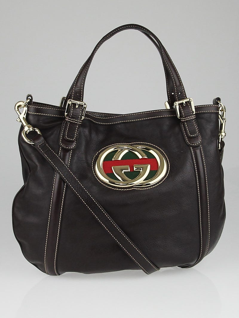 Gucci Brown Leather Britt Hobo Bag | Yoogi's Closet