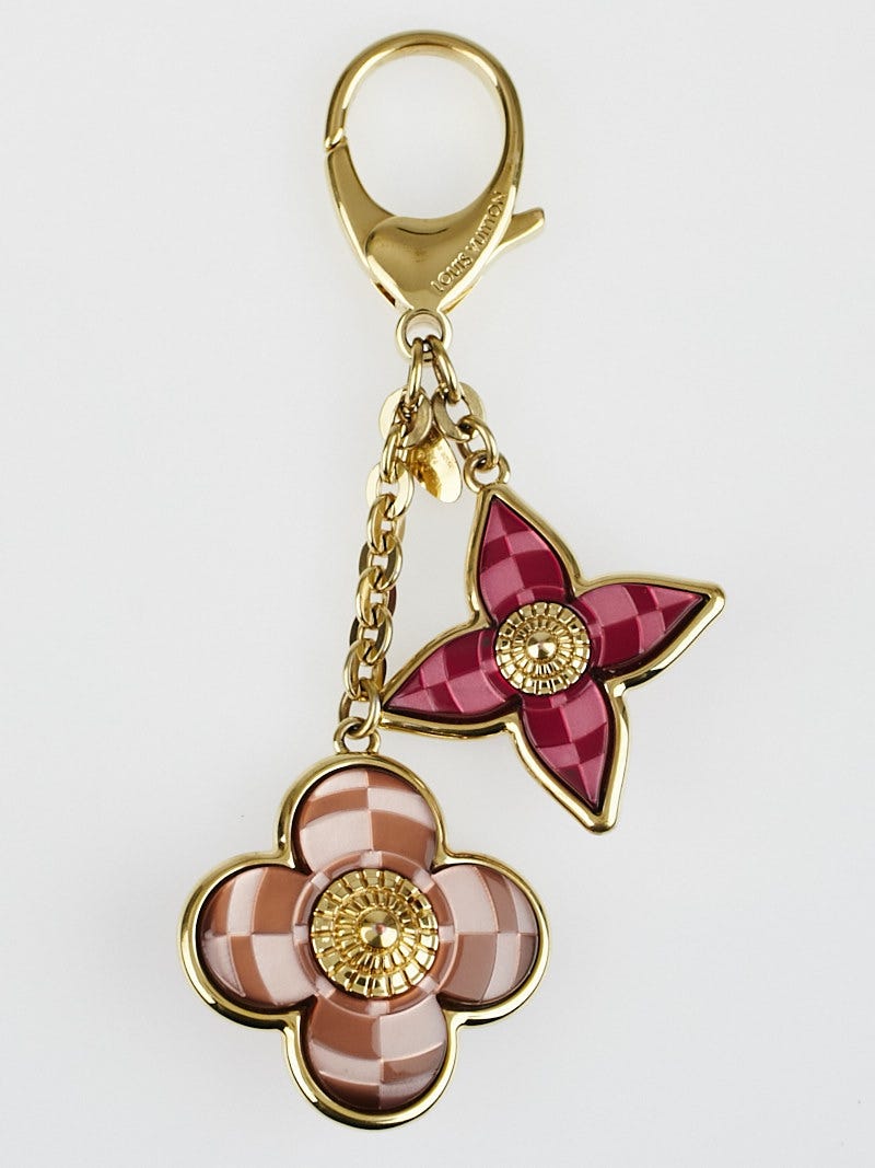 Louis Vuitton Fuchsia/Lavendar Monogram Flower Key Holder and Bag Charm ...