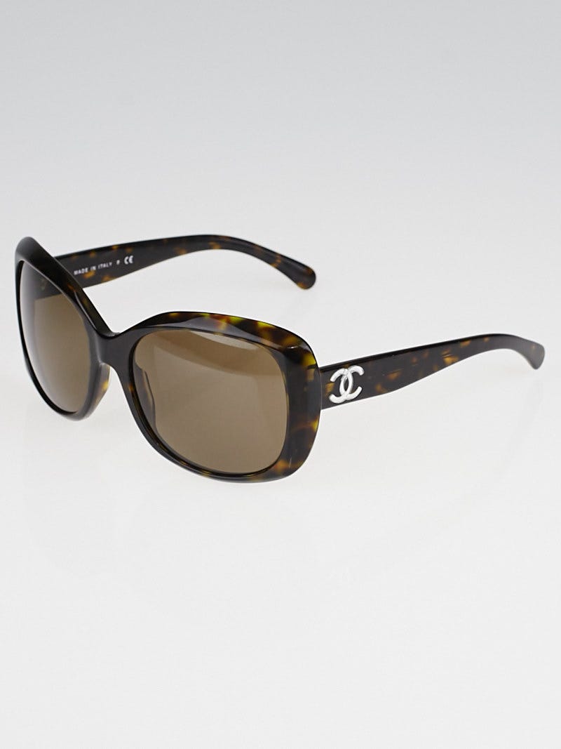 Chanel Tortoise Print Frame Oversized Sunglasses | Yoogi's Closet