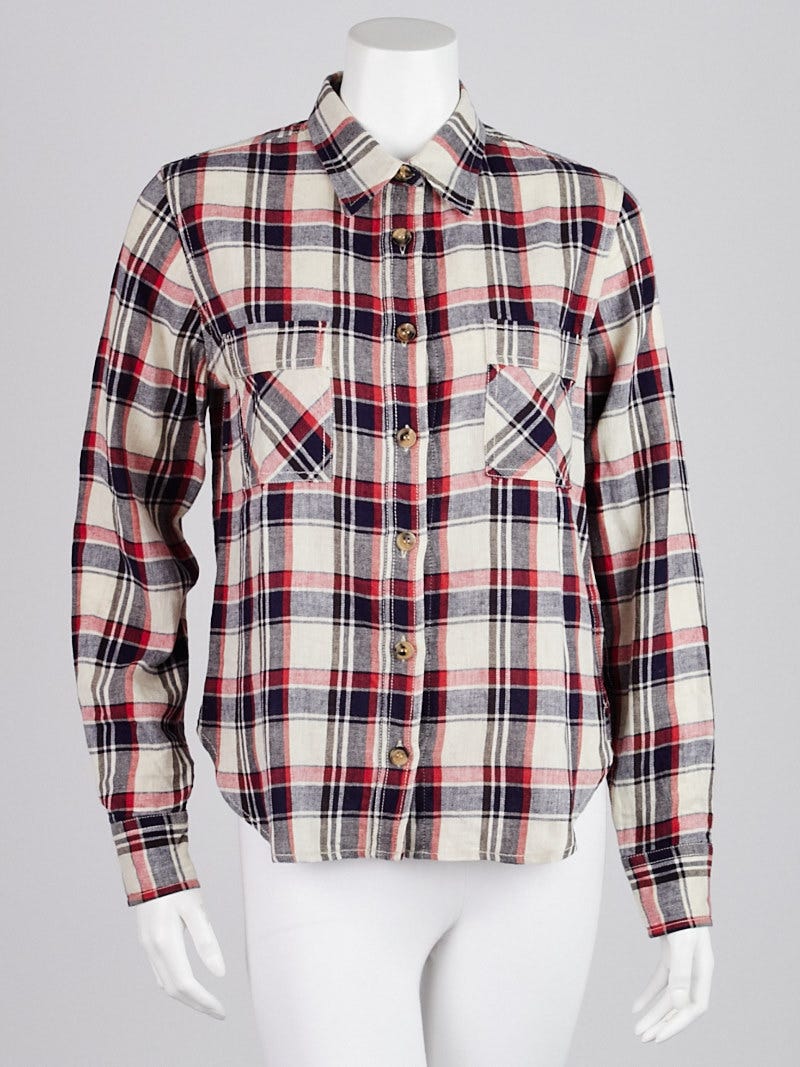 Isabel Marant Etoile Red Linen Blend Upton Shirt Size 8/40 | Yoogi's Closet