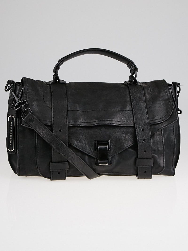 Proenza Schouler Black Leather Medium PS1 Satchel Bag | Yoogi's Closet
