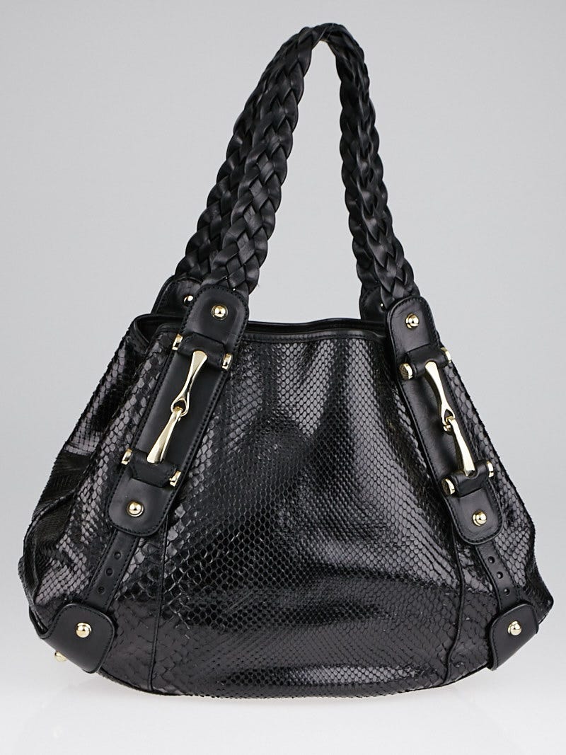 Gucci Black Python Medium Pelham Shoulder Bag | Yoogi's Closet