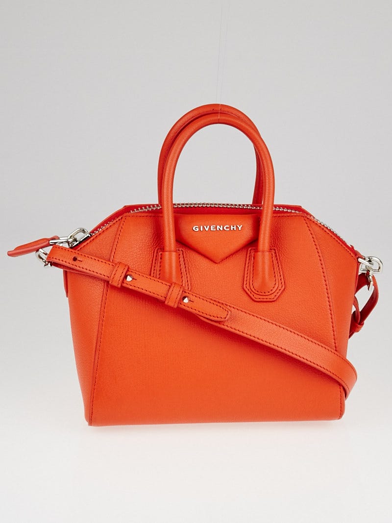 Givenchy Orange Sugar Goatskin Leather Mini Antigona Bag | Yoogi's Closet