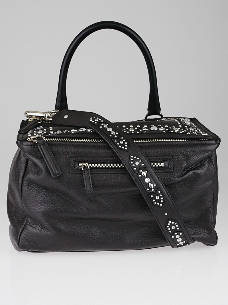 Givenchy Black Grained Leather Studded Medium Pandora Bag | Yoogi's Closet