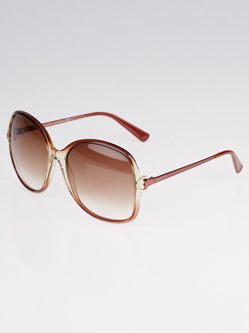 Gucci Pink Gradient Frame Gradient Tint Oversize D Ring Sunglasses-3129 ...