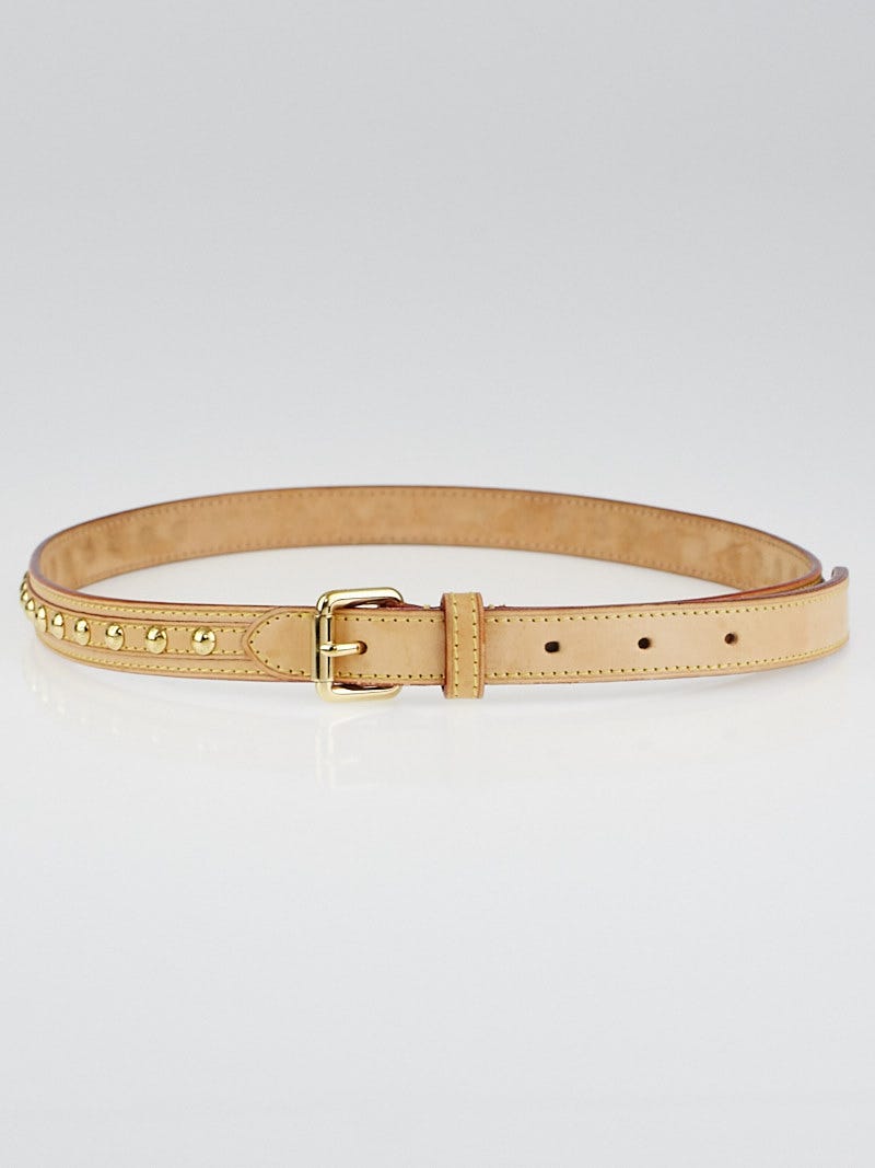 Louis Vuitton Natural Vachetta Leather Studded Belt Size 80/32 | Yoogi ...