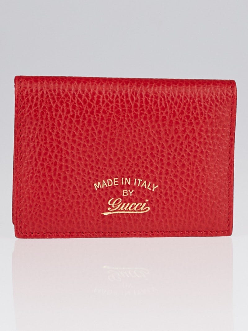 Gucci Red Swing Leather Train Pass Card Holder | Yoogi's Closet