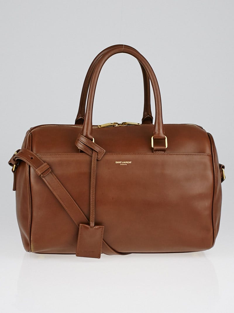 Yves Saint Laurent Brown Calfskin Leather Classic Duffle 6 Bag | Yoogi ...