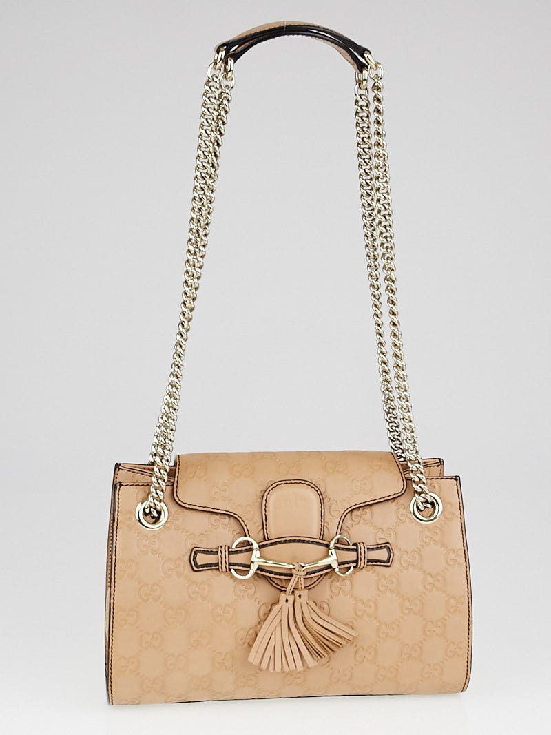 Gucci Camelia Guccissima Leather Emily Chain Shoulder Bag | Yoogi's Closet