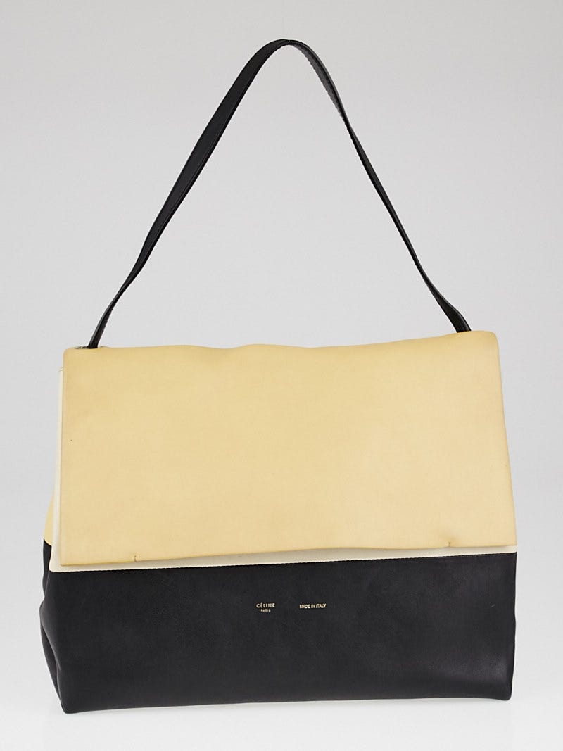 Celine Yellow/Black Calfskin Leather All Soft Shoulder Bag | Yoogi's Closet