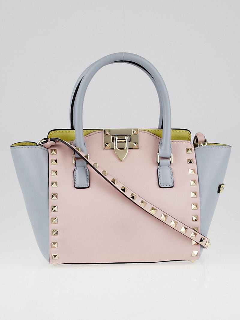 Valentino Pink/Light Blue/Light Green Watercolor Rockstud Mini Double ...