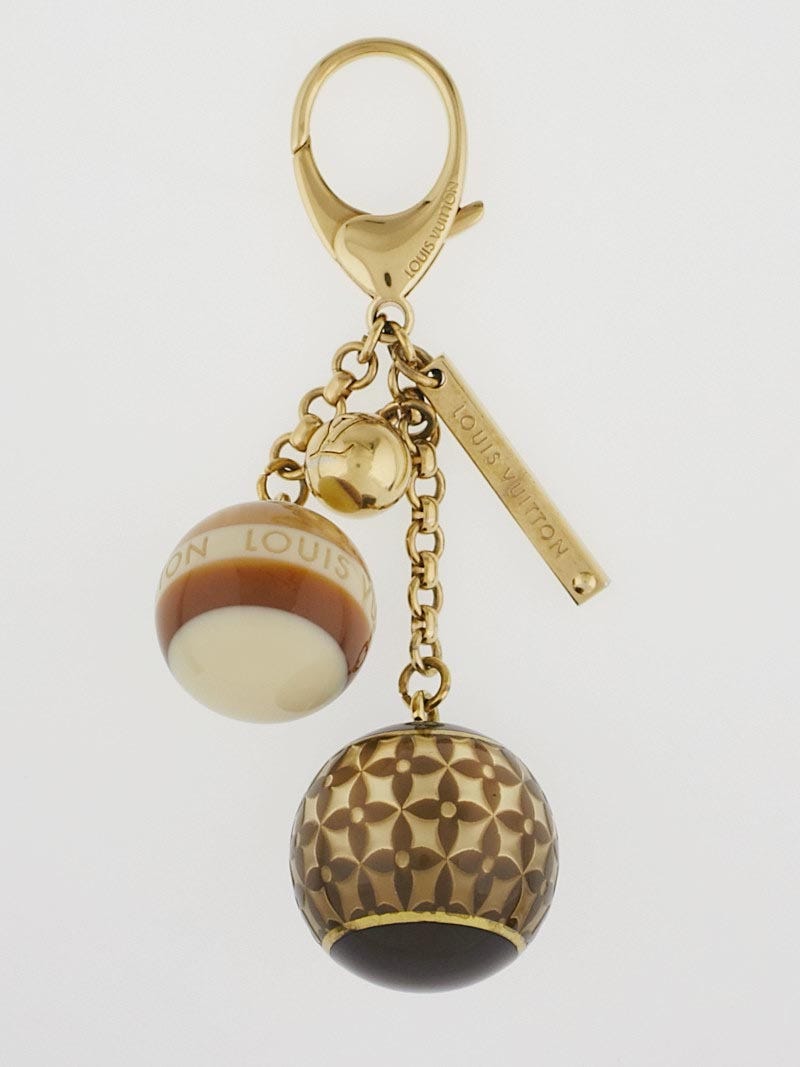 Louis Vuitton Brown Resin Mini Lin Key Holder and Bag Charm | Yoogi's ...