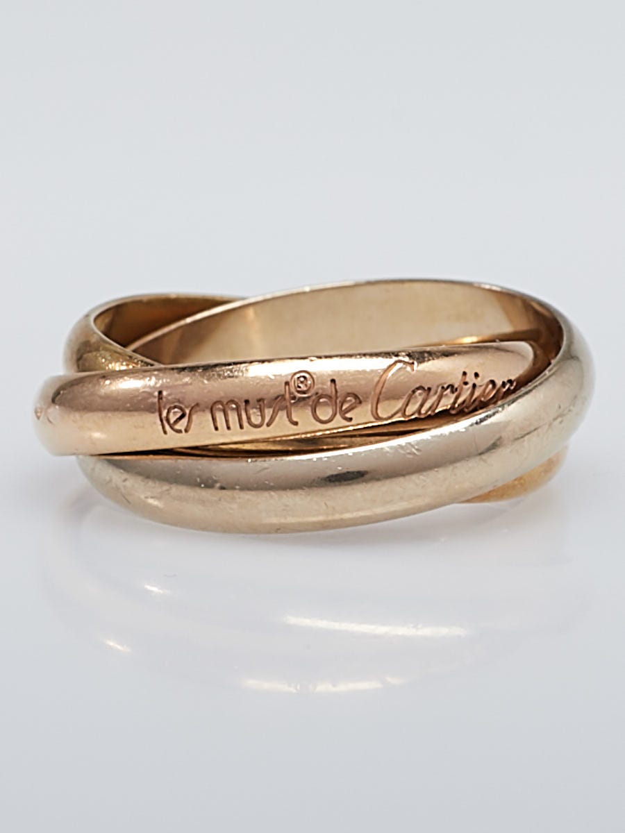 Cartier 18k Tri-Gold Trinity Small Ring Size 7.5/58 | Yoogi's Closet