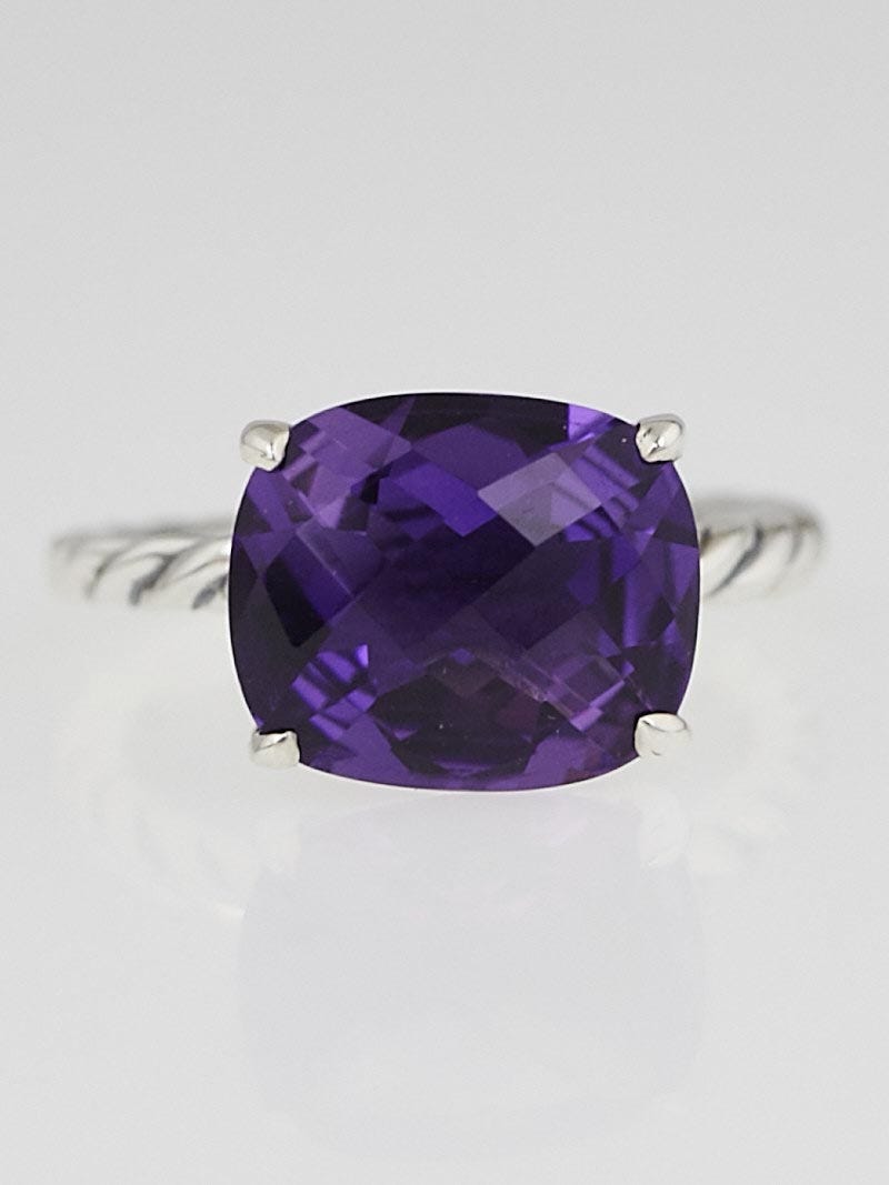 David Yurman Amethyst and Sterling Silver Color Classics Ring Size 6.5 ...