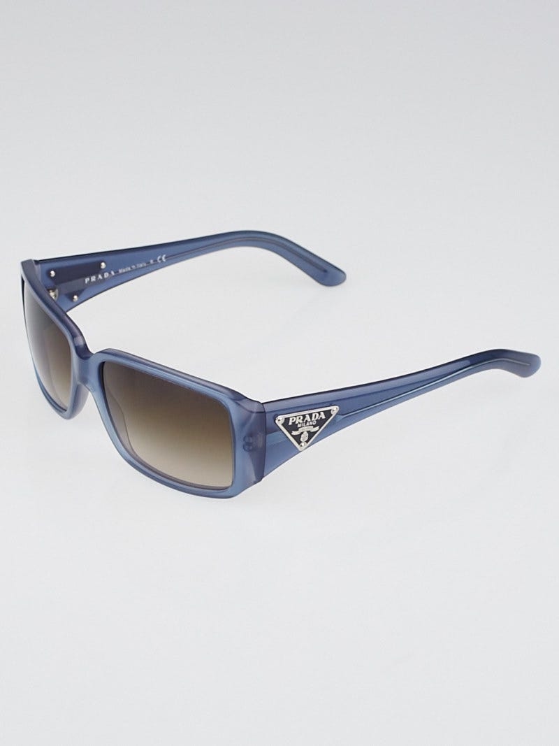 Prada Light Blue Plastic Square Frame Logo Sunglasses | Yoogi's Closet