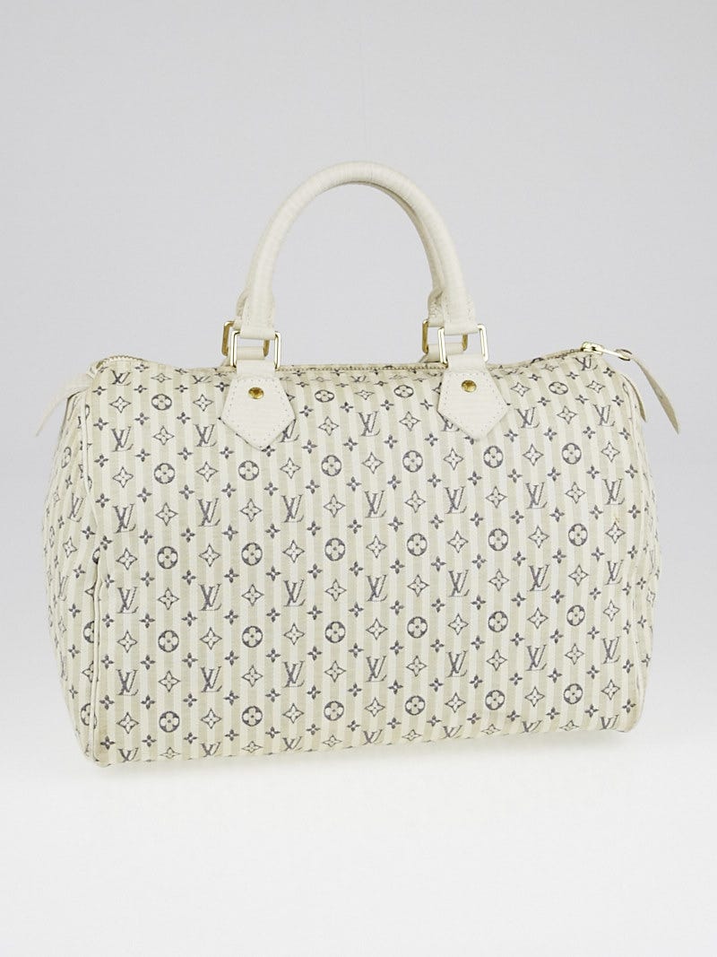 Louis Vuitton Blue/White Monogram Mini Lin Croisette Speedy 30 Bag ...