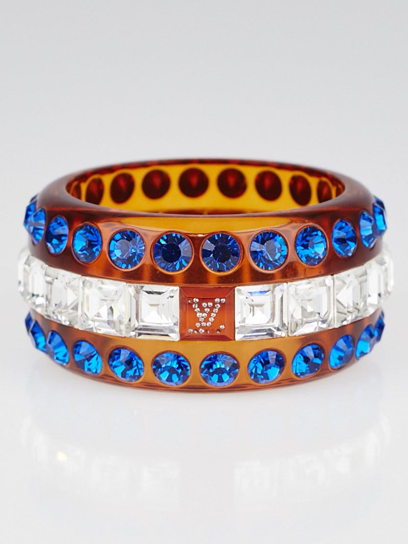 Louis Vuitton Orange Resin and Crystals Bangle Bracelet | Yoogi's Closet