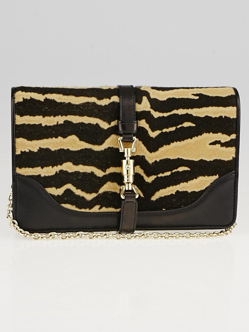 Gucci Zebra Print Calf Hair Broadway Evening Bag | Yoogi's Closet