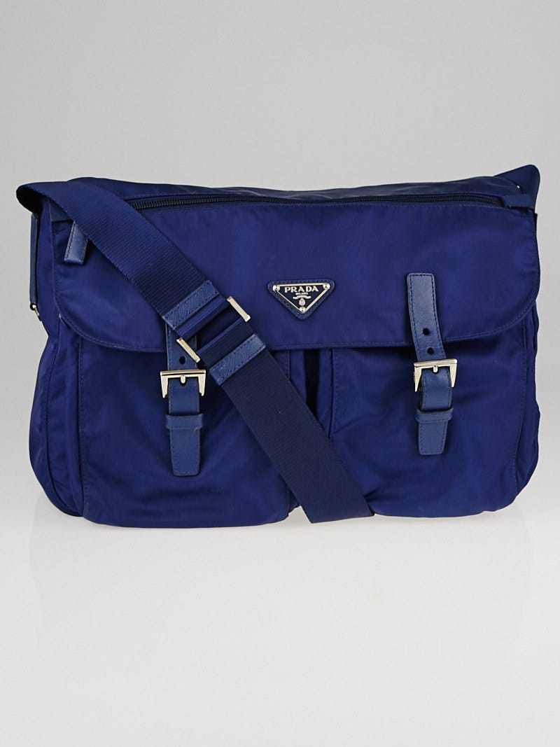 Prada Royal Vela Nylon and Saffiano Leather Messenger Bag | Yoogi's Closet