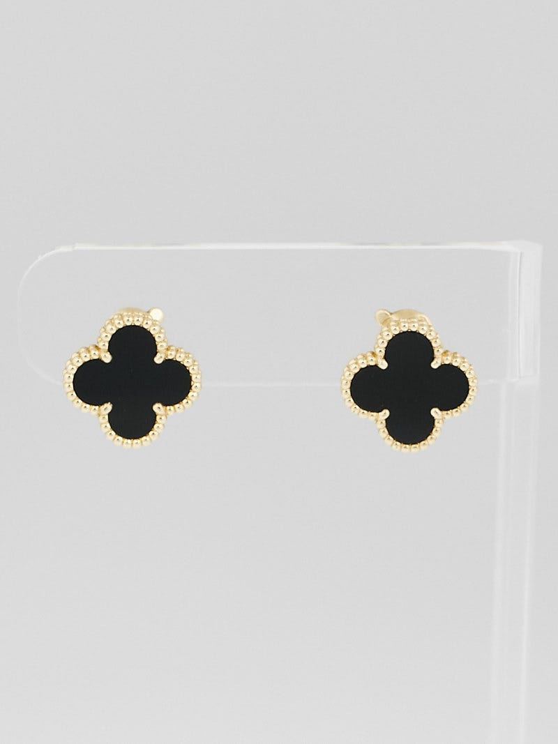 Van Cleef & Arpels 18k Yellow Gold and Black Onyx Vintage Alhambra ...