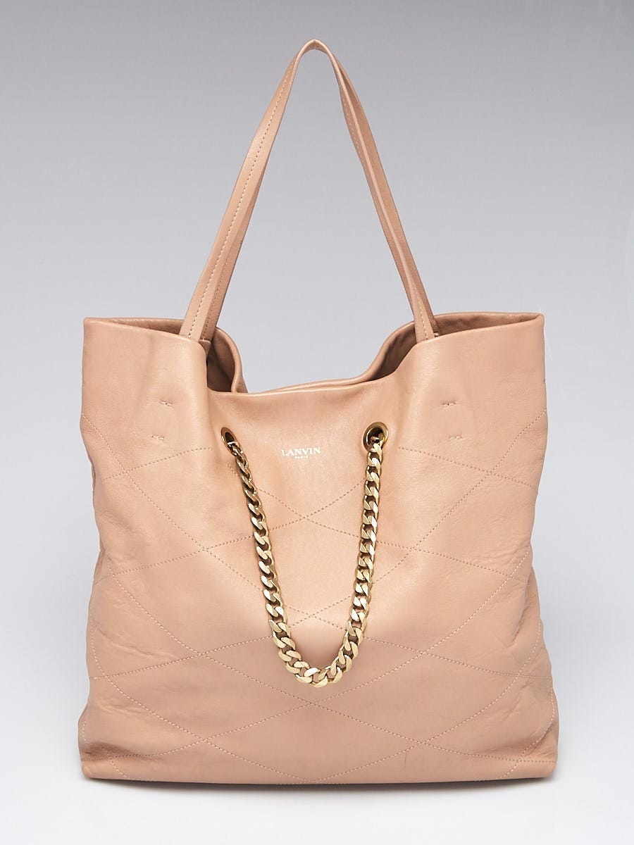 Lanvin Mastic Lambskin Leather Carry Me Medium Tote Bag | Yoogi's Closet