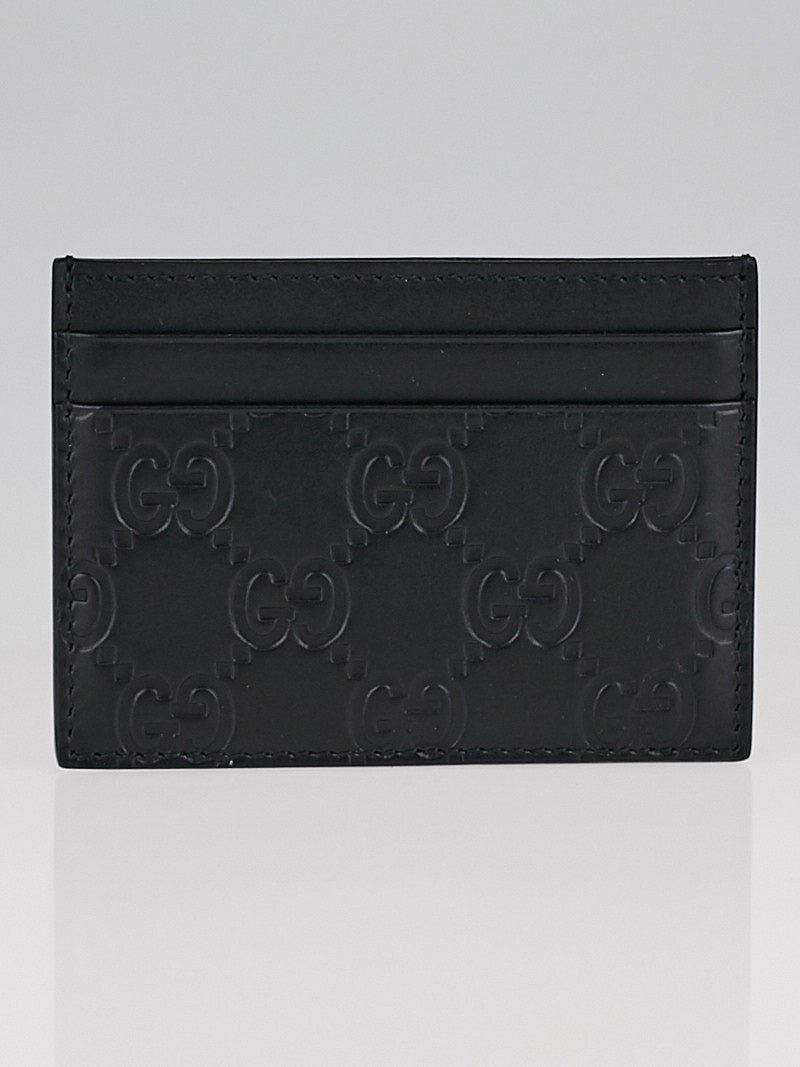 Gucci Black Guccissima Leather Card Case | Yoogi's Closet